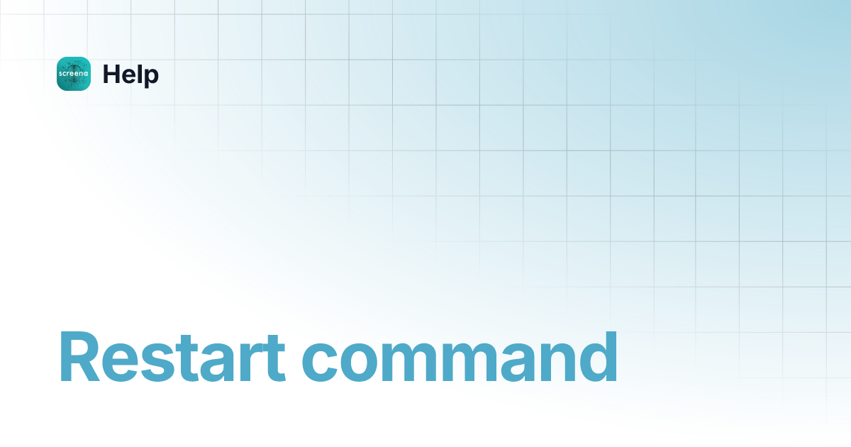 Restart command | Help