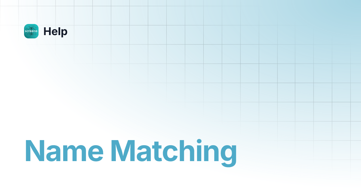 Name Matching | Help